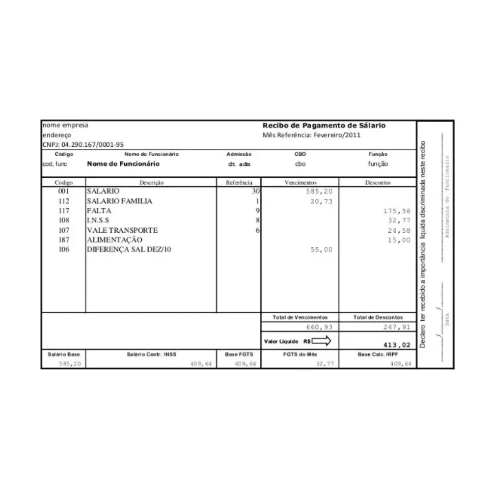 Planilha Holerite Banco dados Funcionarios 3 Modelos Editáveis Recibo